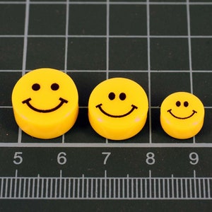 Beads, Emoji Smile Faces Made of Resin 4 Sizes Stocked , 10mm 12mm 14mm ...