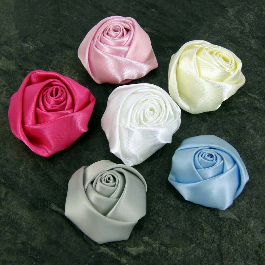 Satin Rose Buds: Hand Sewn Wedding Table Decor, 60mm 6 Roses - Etsy