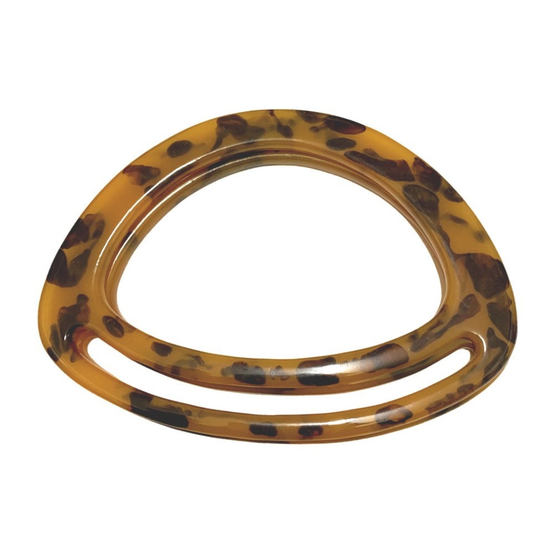 Oval Bag Handles Pair of D Shaped Tortoise Acrylic Craft Bag Sewing ...