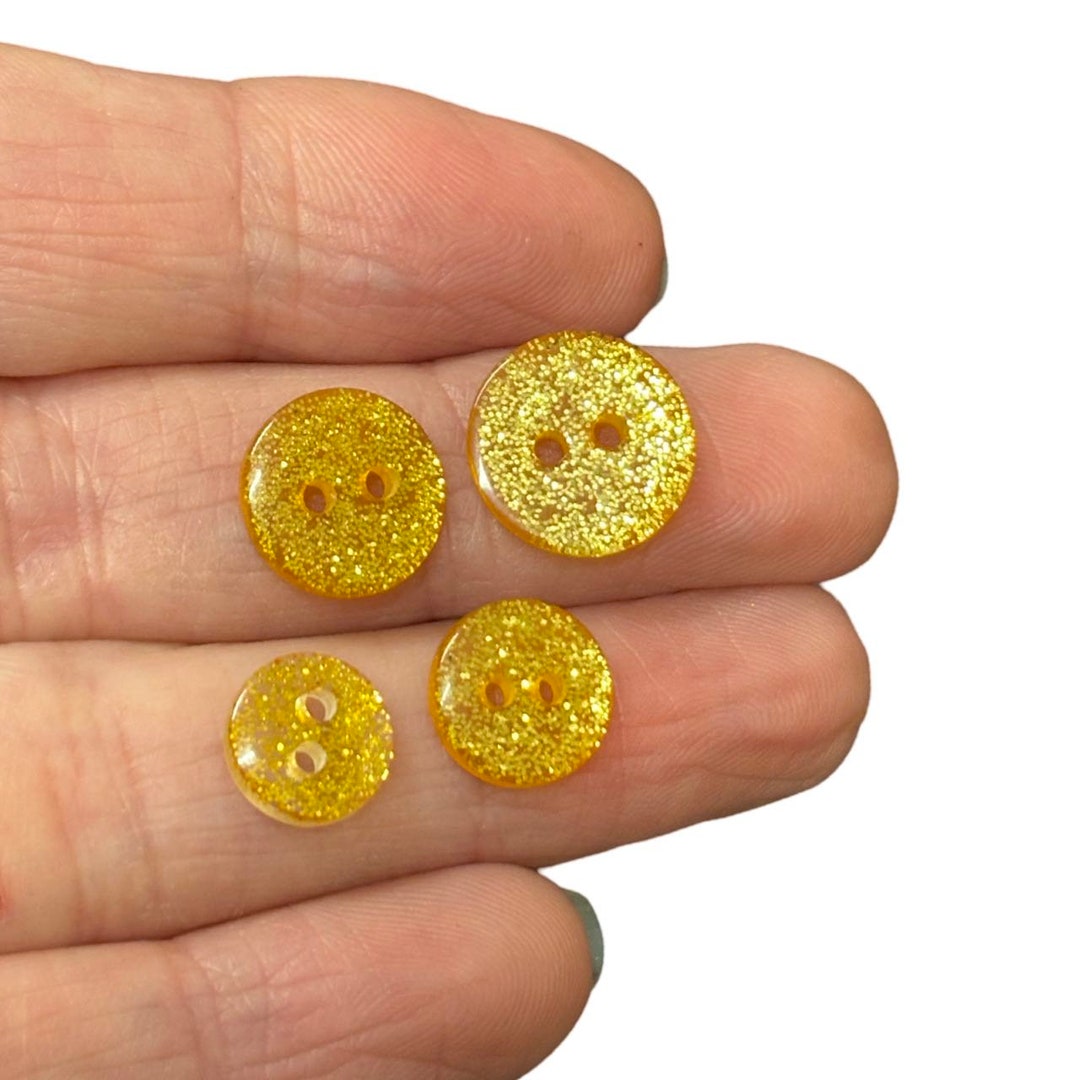 New Christmas Sparkly Round Glitter Buttons , Gold, - 9mm, 10mm , 11mm ...