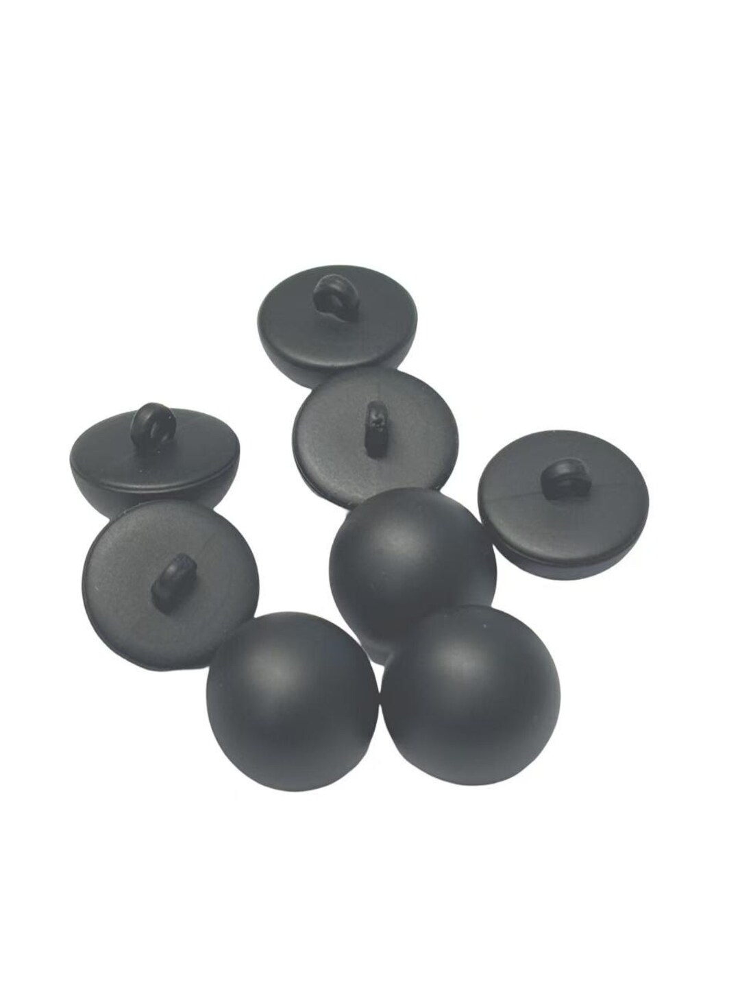 MATT Black Half Ball Buttons Rear Shank Eyes for Puppets 3 Sizes, 10mm ...