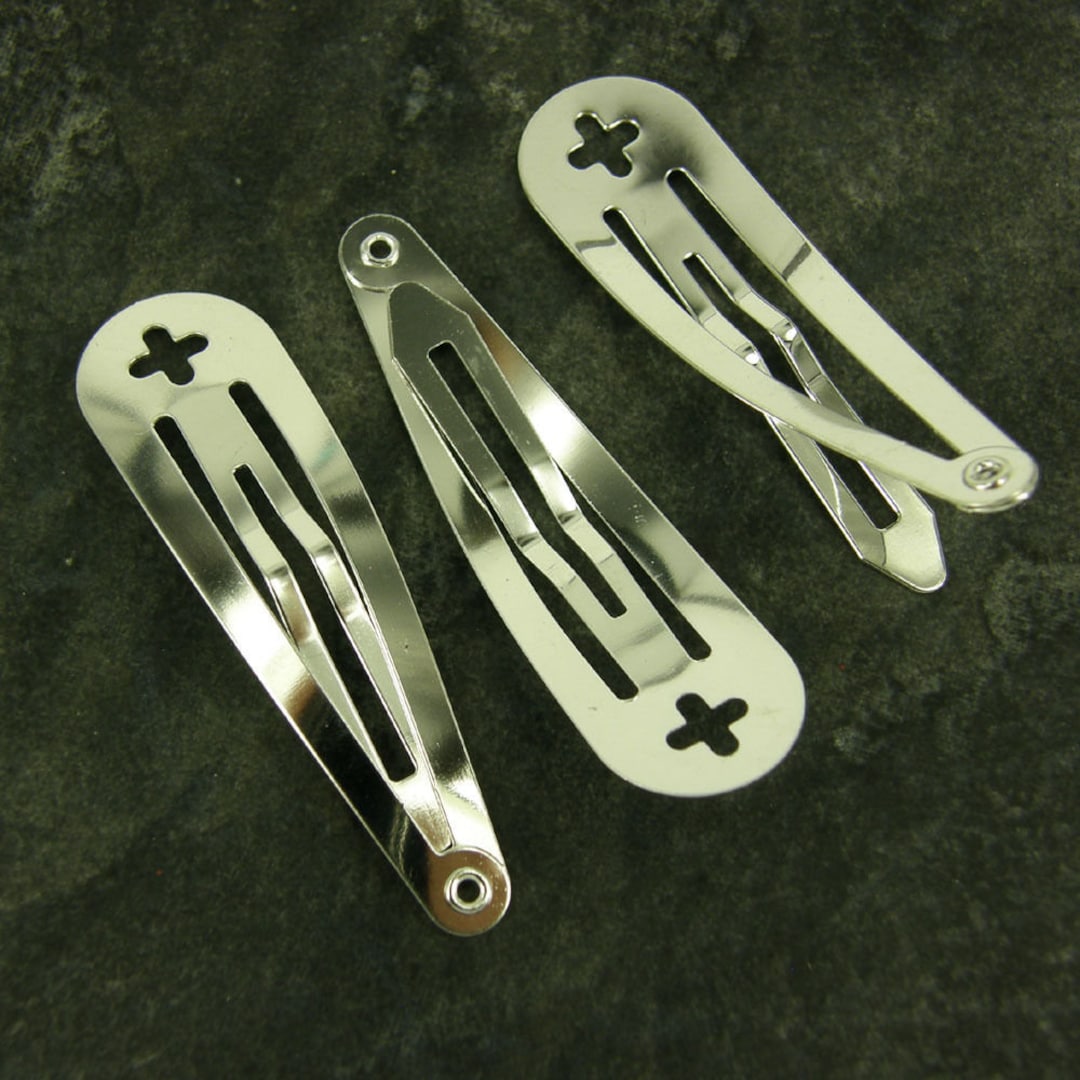 Hair Clips, Teardrop Snap, Hair Pin Clip Slide Blanks With Hole , 10 ...