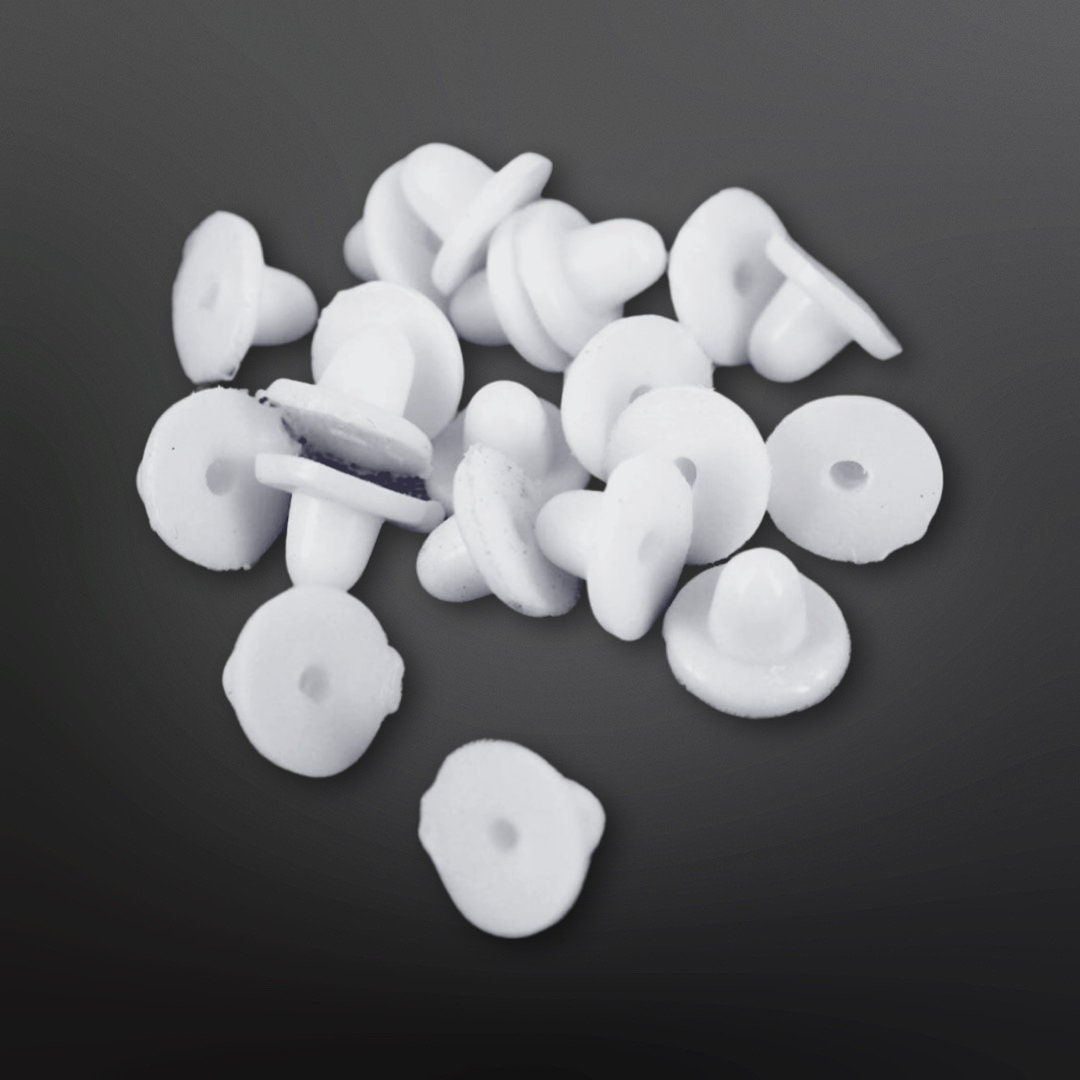 White Plastic Earring Backs: Comfort Pads, Hair Slides (20/40/60/100 Pc ...