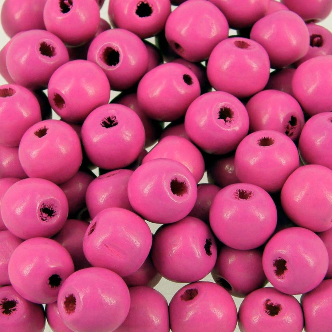 12mm Wooden Round Hot Pink Craft Jewellery Making Craft Beads W307 - Etsy