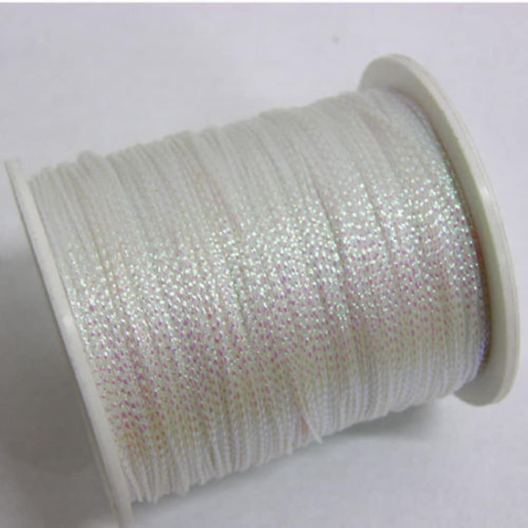 80 M Roll of White Metallic Braided Rayon Cord Craft Thread Twine, 0 ...