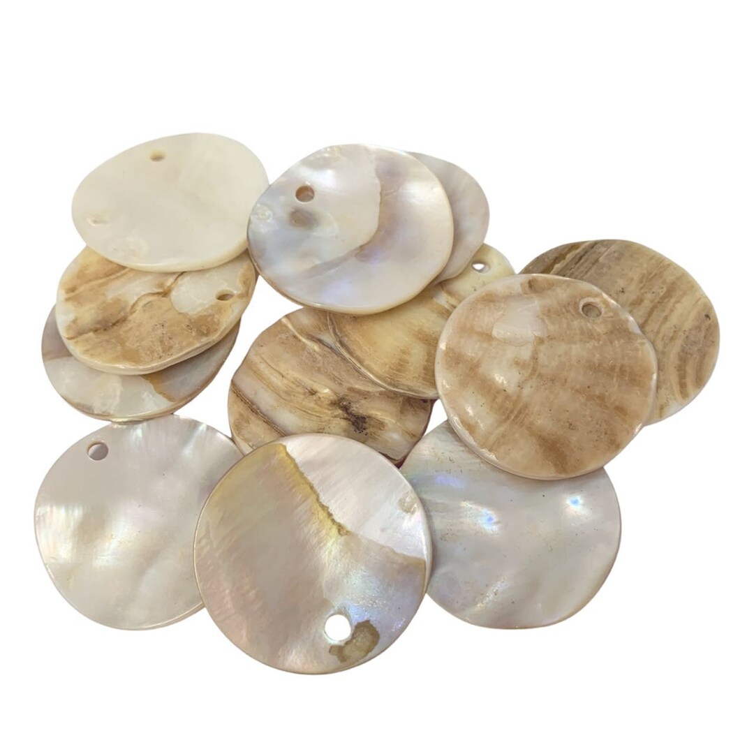 10 Pcs of Beautiful Thick Sliced Shell Pendant Beads With Drilled Hole ...