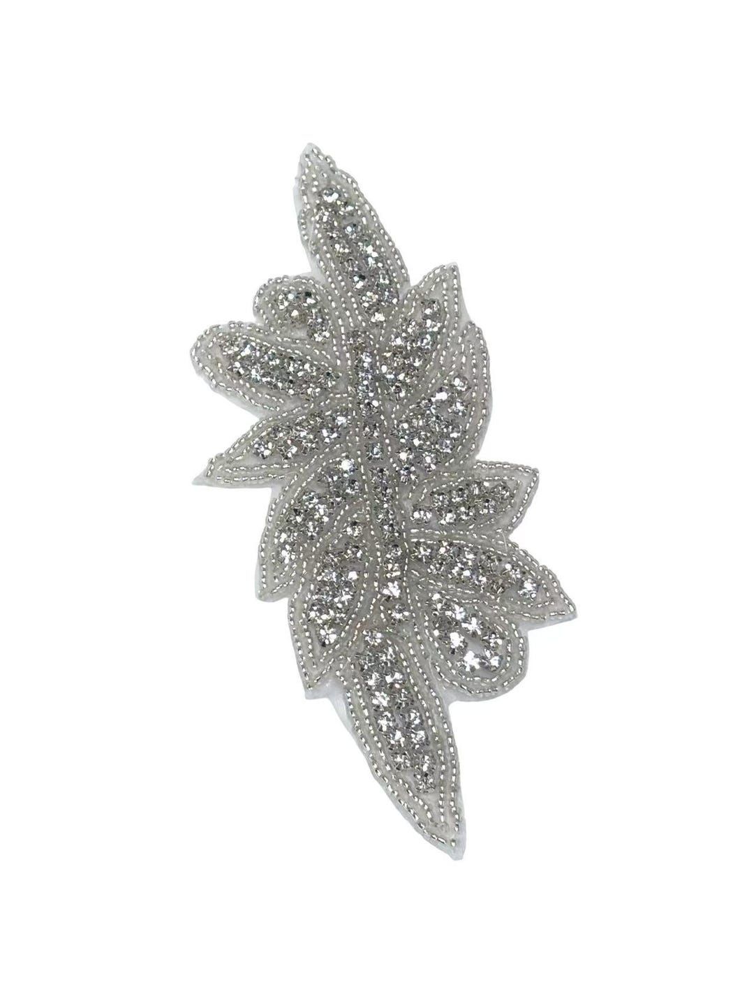 Diamante Applique Motif Crystal Patch Iron Bridal Dress Hair ...