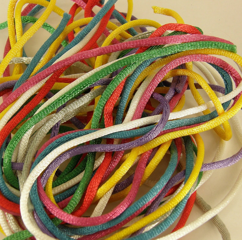 Satin Rattail Silk Cord 3mm X 5m Lots of Colours to Choose - Etsy UK