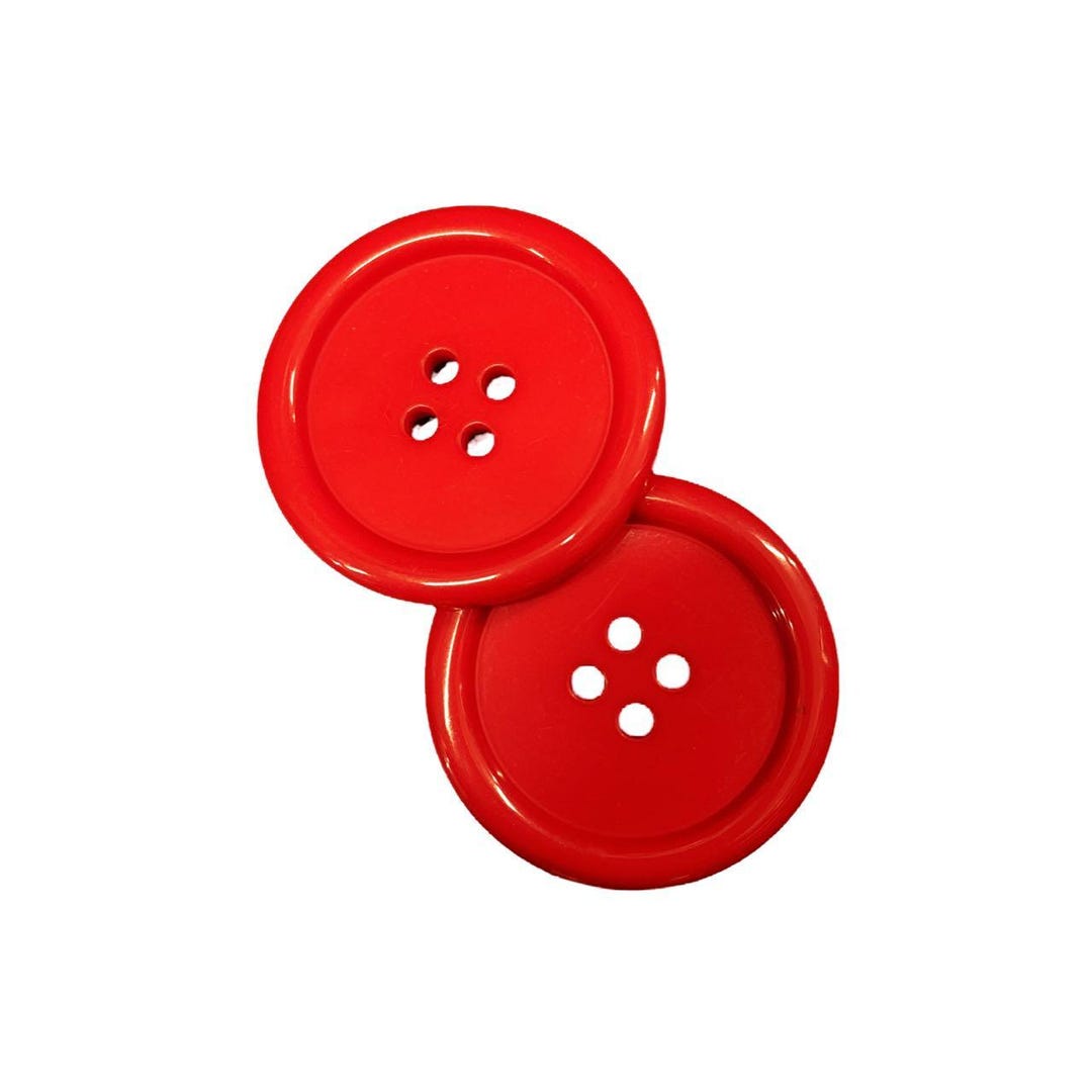 Giant Red Plastic Buttons: Jumbo Coat Fasteners (4-piece, 5cm) - Etsy