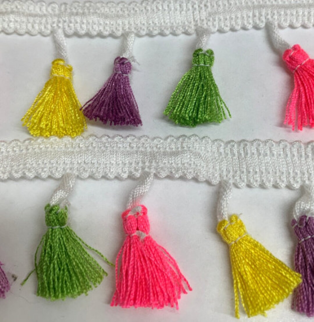 3m of Pastel Mini Tassels Tassel Trimming. Sewing Trim Craft, Summer ...
