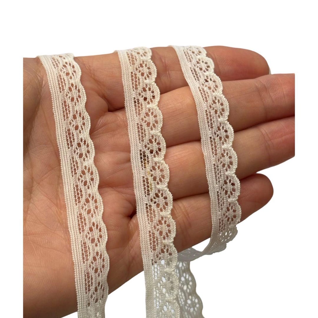 Pretty Ivory, Dainty Stretch Picot Lace, 5m of 1cm/10mm LC68 - Etsy UK