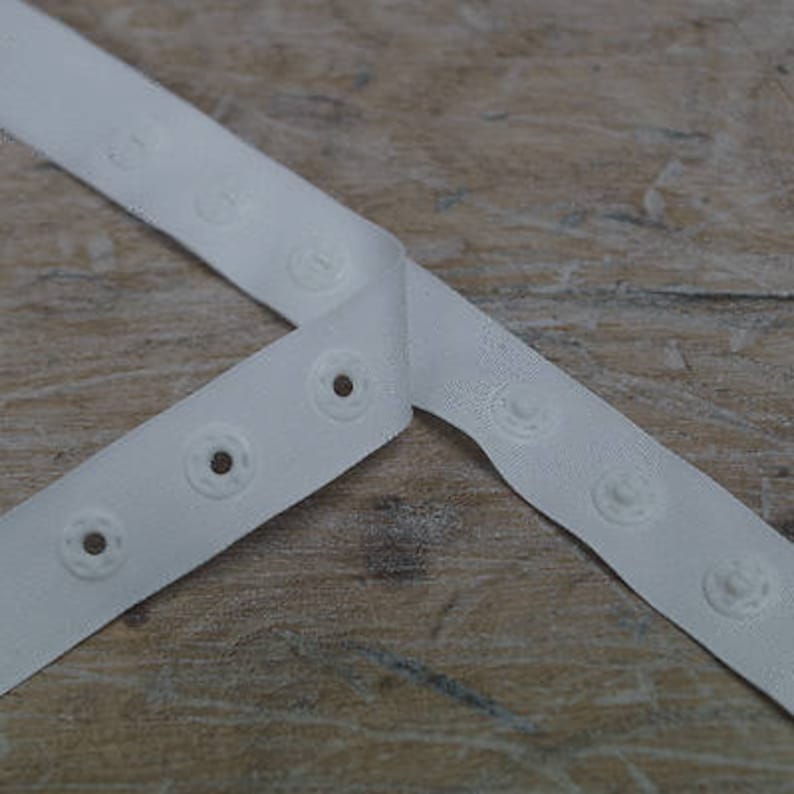 Snap Tape 1m White or Black Popper Stud Press Snap Fastening | Etsy UK