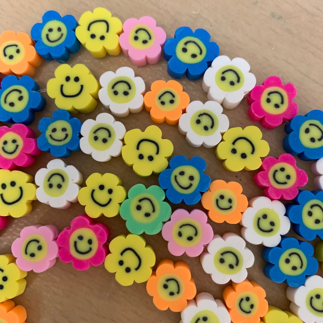 Emoji Smile Face, Beads ,emoji, Clay Polymer , Lightweight Multi ...