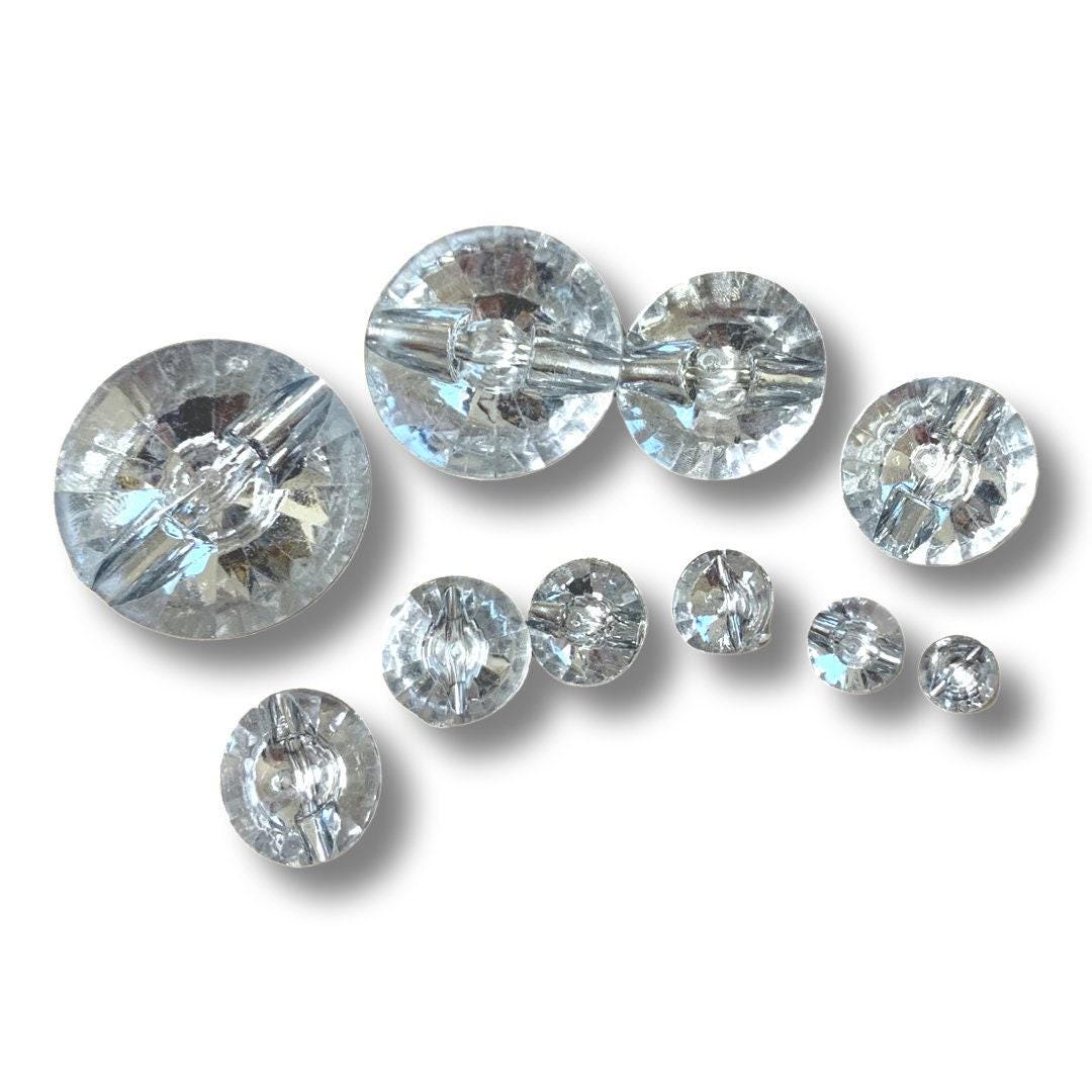 Sparkly Plastic Crystal Buttons: Faux Diamond Round Buttons (8-25 Mm ...