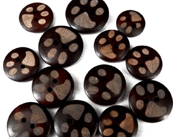 Paw Print Buttons - Etsy