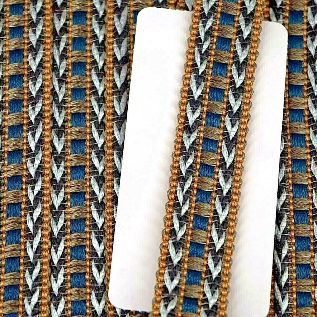 Teal & Gold Upholstery Gimp Braid Trim - 20mm Wide - Sold by Metre ...