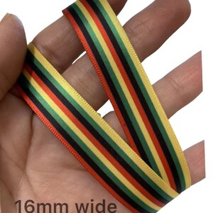 Rasta Reggae Single Side Satin Ribbon, Ribbon to Make Bows, Decorate ...