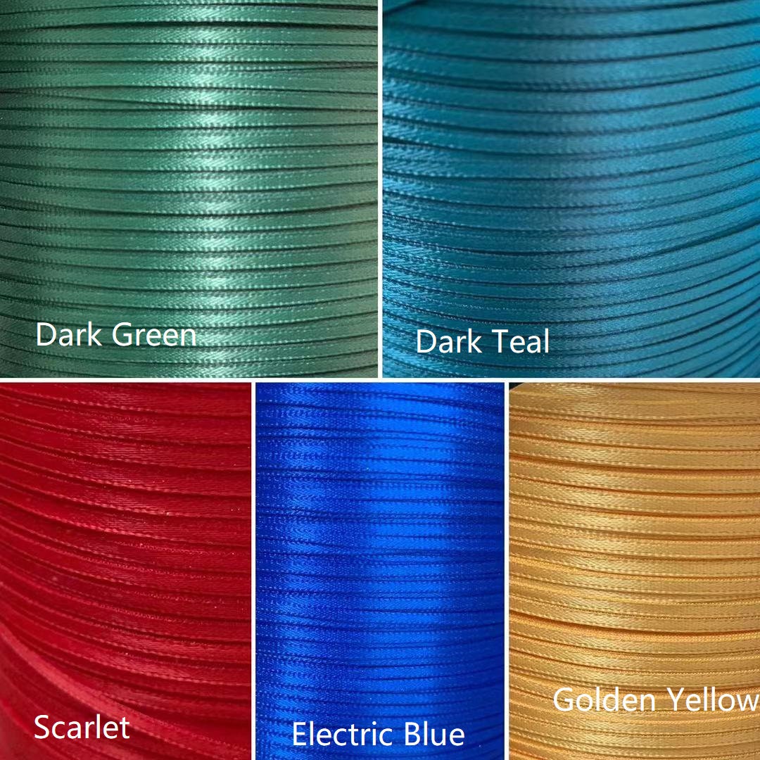 3m of Ribbon 2mm Assorted Colours Doll House Dolls Craft Baby Dolls ...