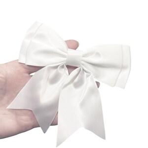 White Tree Bows, Big Size 5 Inch, Made With 50mm Wide Ribbon, Double ...