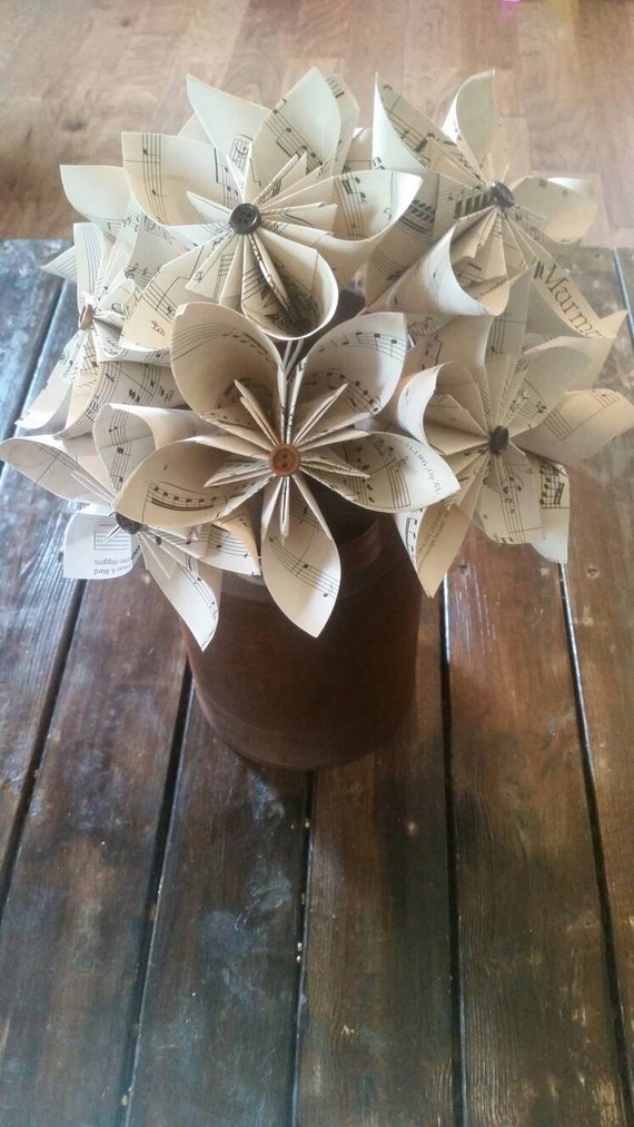 Music Note Flowers Music Note Paper Flowers Music Note | Etsy