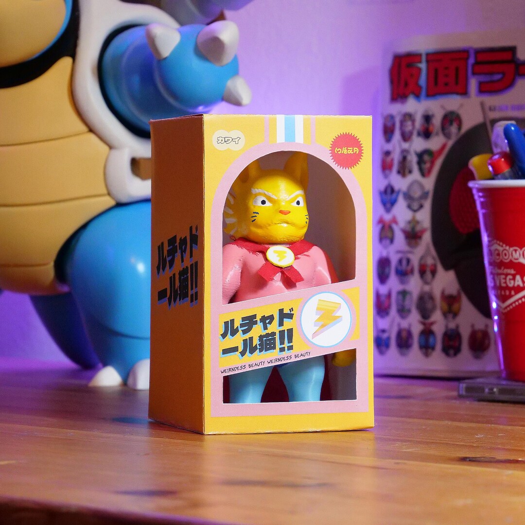 Art Toy Cat Luchador Japanese Toy in Sofubi Style - Etsy