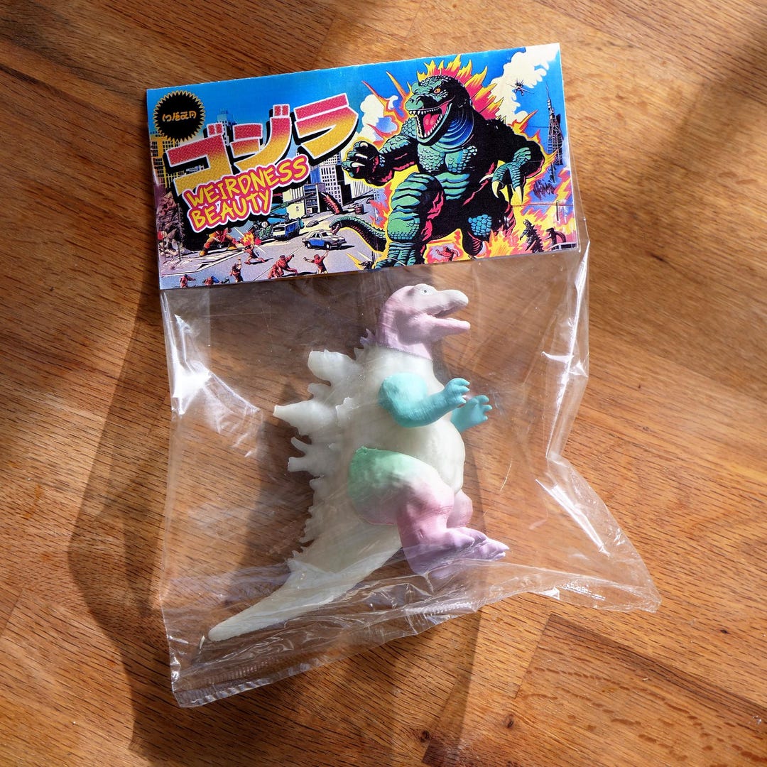 Godzilla Art Toy Sofubi Inspiration Japanese Retro Vintage Phosphorescent 3D Printing - Etsy