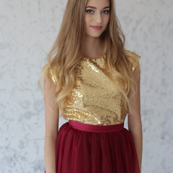 Gold Sequin Top - Etsy