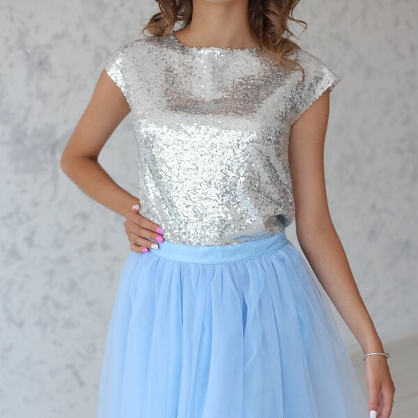 Silver Sequin Top - Etsy