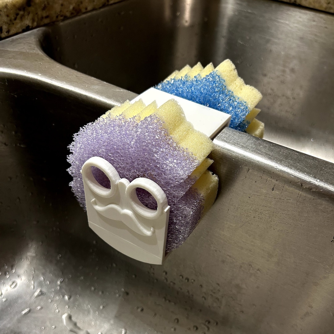 Over-sink Double Sponge Holder, for Extra Thick Sponges, Designed ...