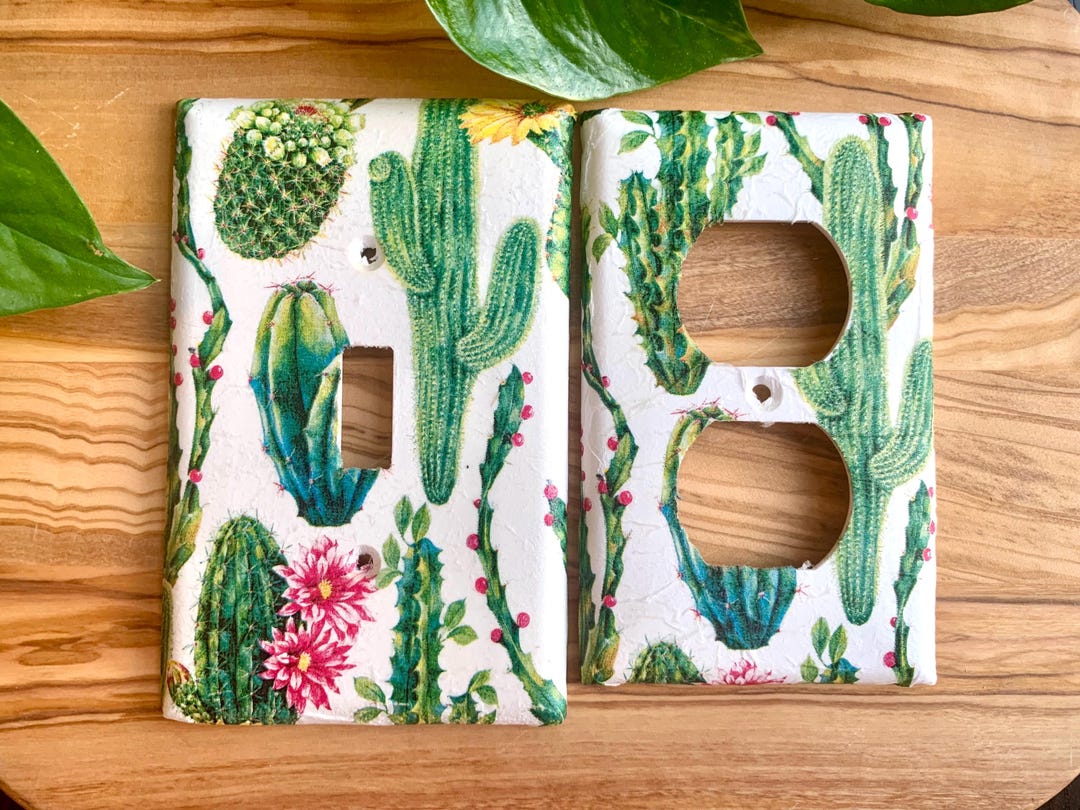 Cactus Plant Desert Flower Boho Light Switch Plate Home Decor Homeowner ...