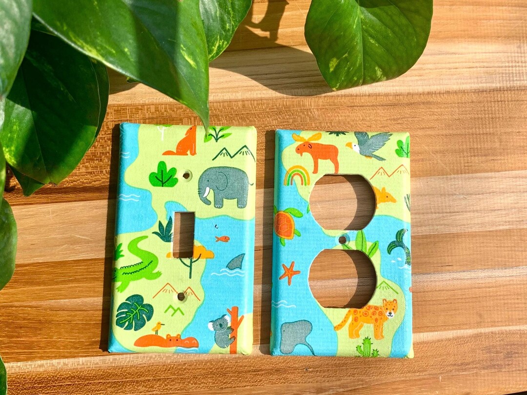 Animal Jungle Light Switch Plate Cover Animal Home Decor Animal Nursery ...