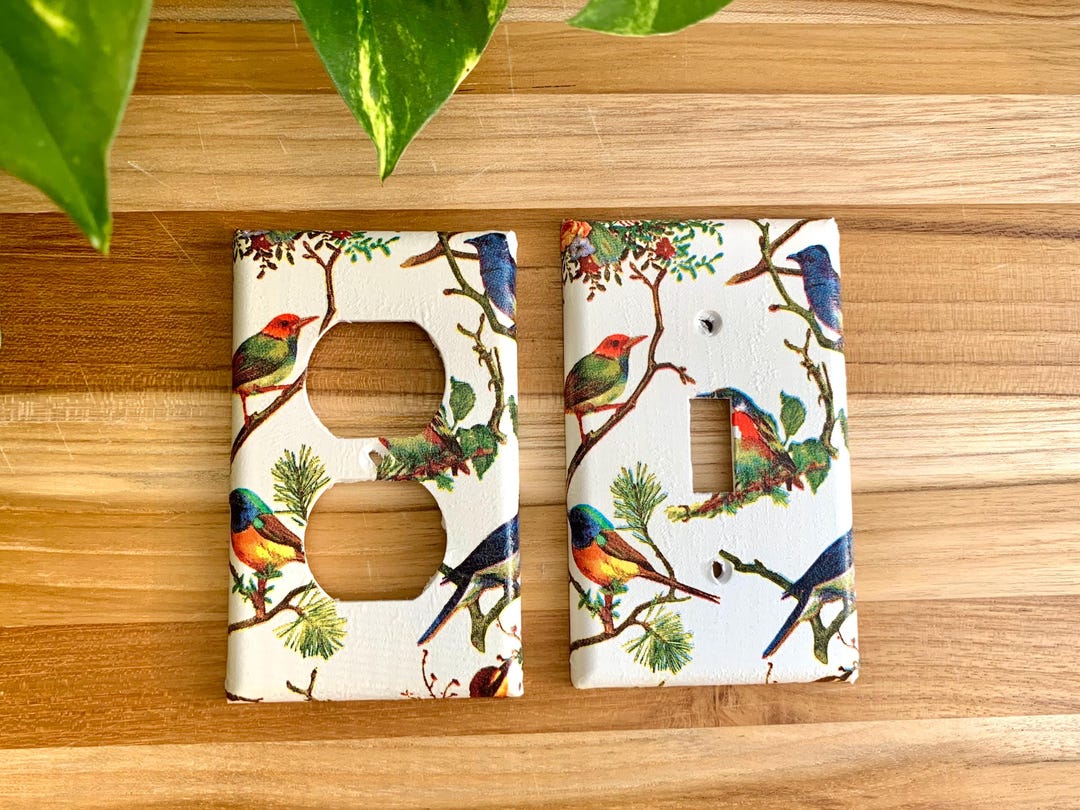Bird Light Switch Plate Cover Bird Home Decor Woodsy Nursery Enchancted ...