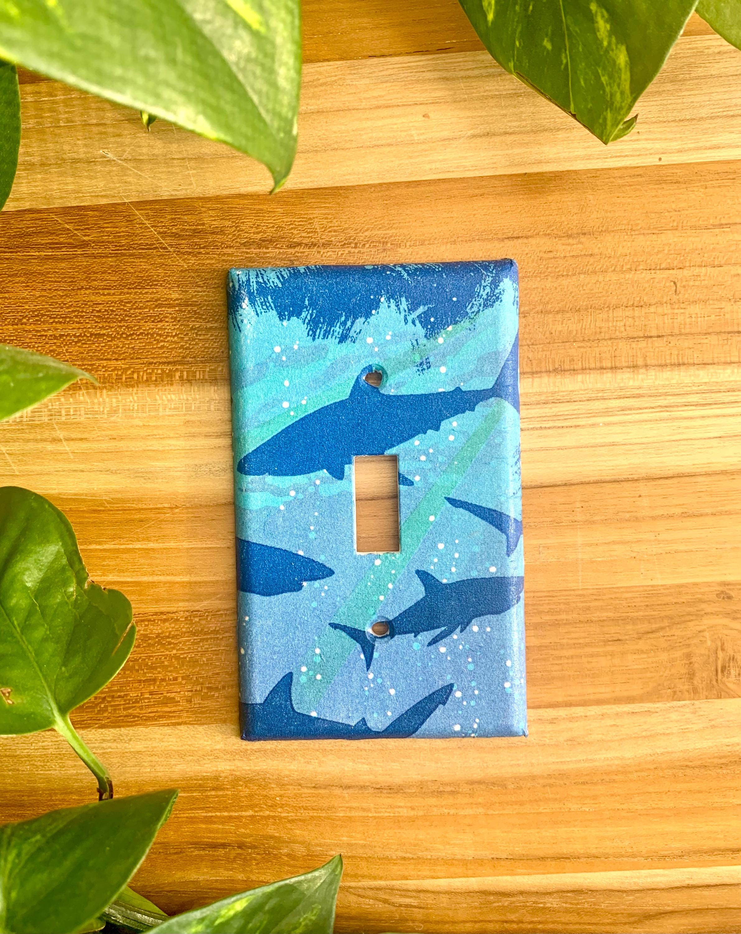 Shark Light Switch Plate Cover Ocean Home Decor Shark Home Decor Ocean ...