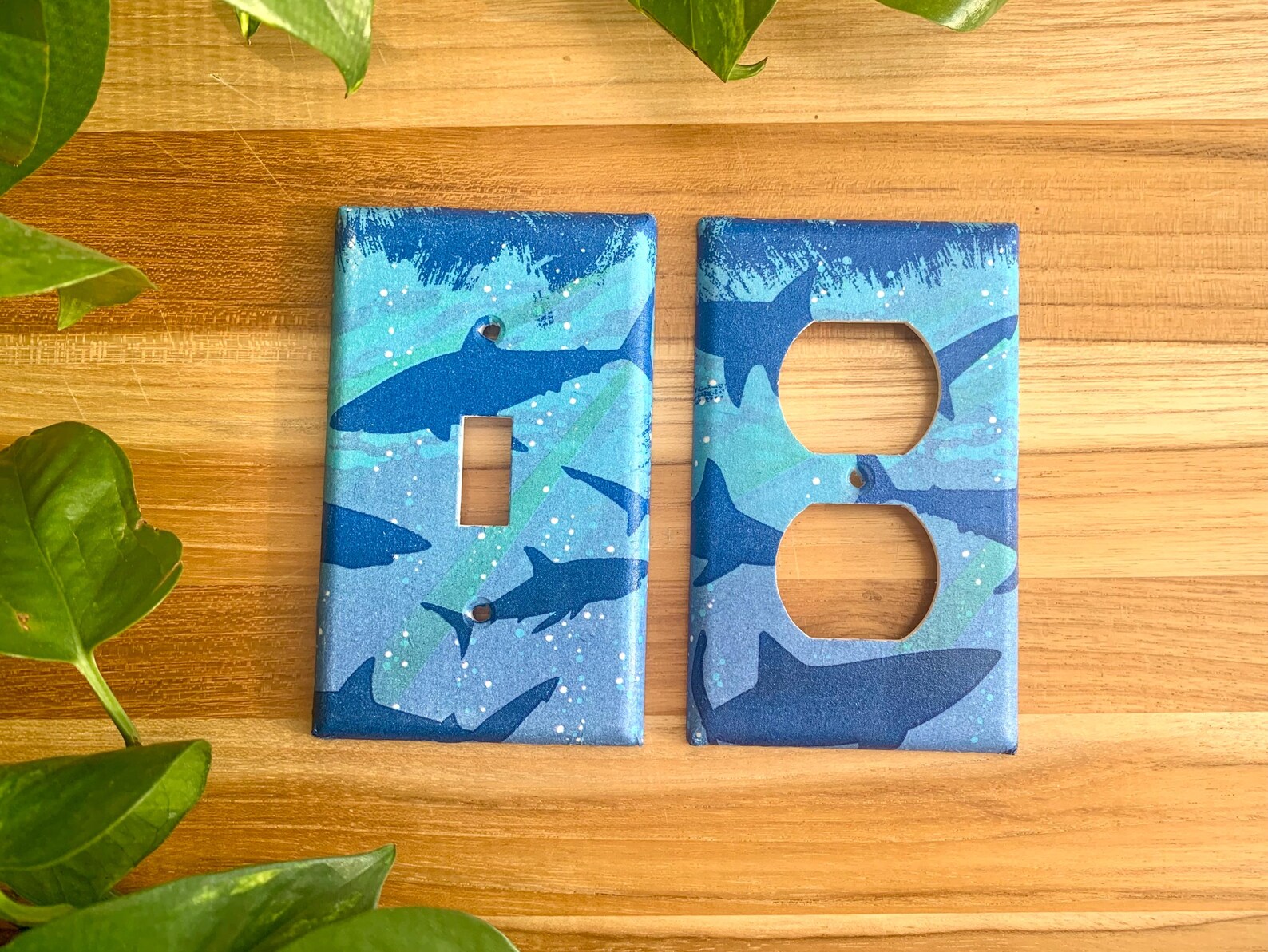Shark Light Switch Plate Cover Ocean Home Decor Shark Home Decor Ocean ...