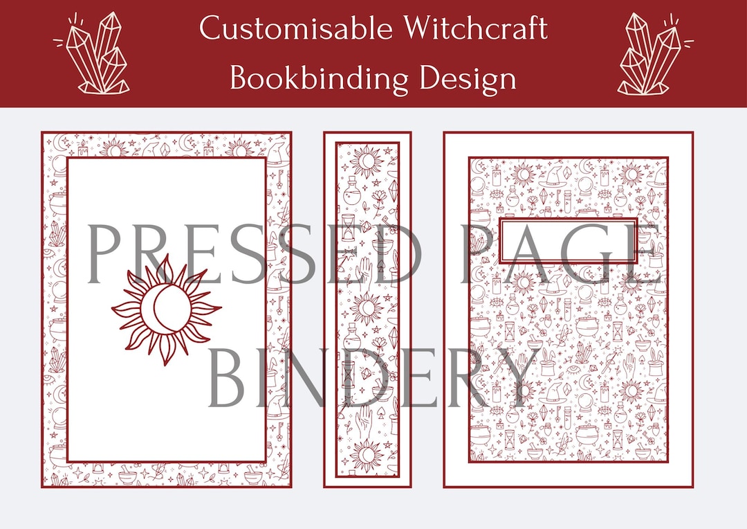 Witchcraft Book Cover Design for Bookbinding & Scrapbooking - PNG and ...