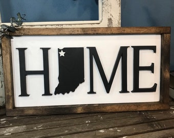 Indiana Home Sign | Etsy