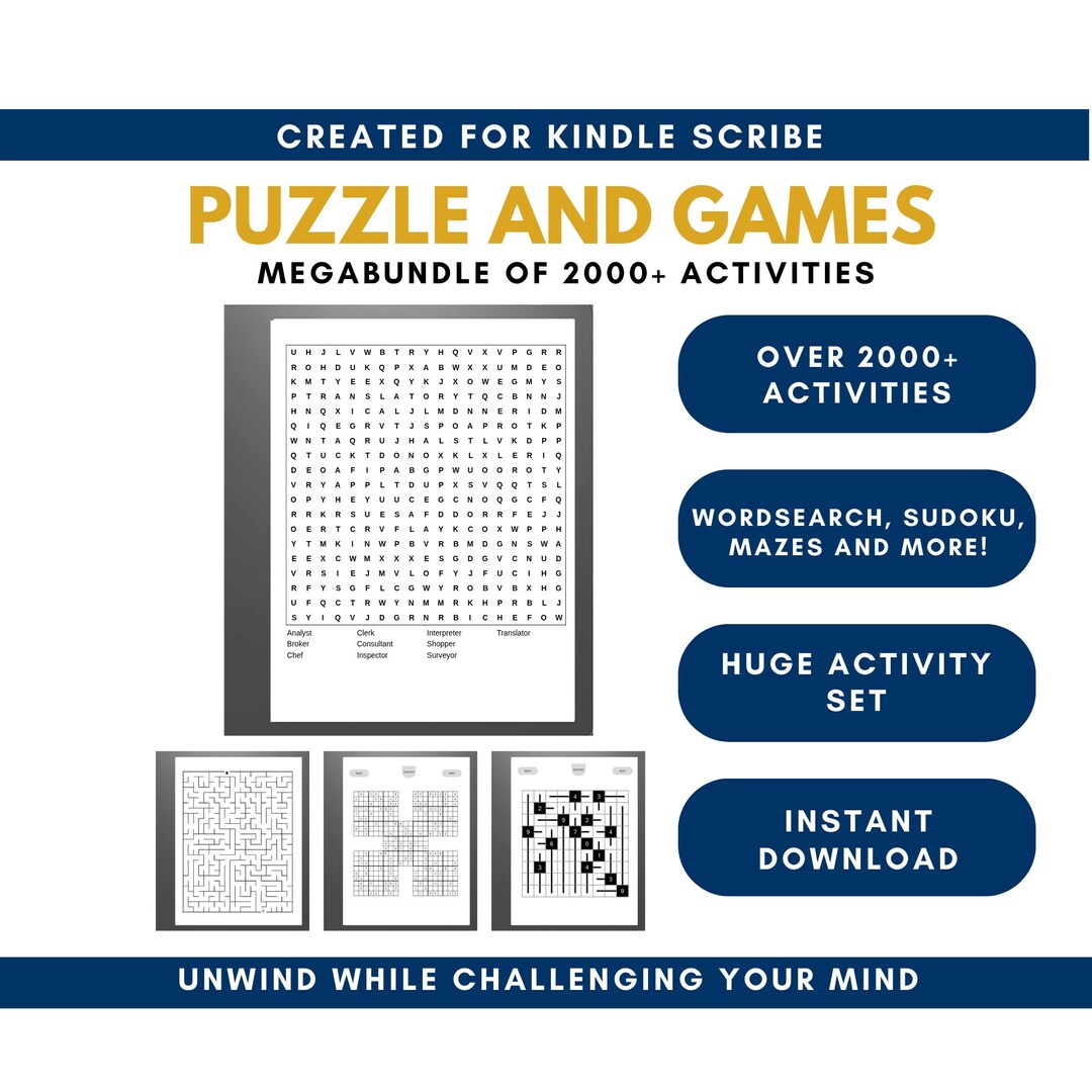 Kindle Scribe Colorsoft Puzzle Games | 2000+ Activities – Sudoku ...