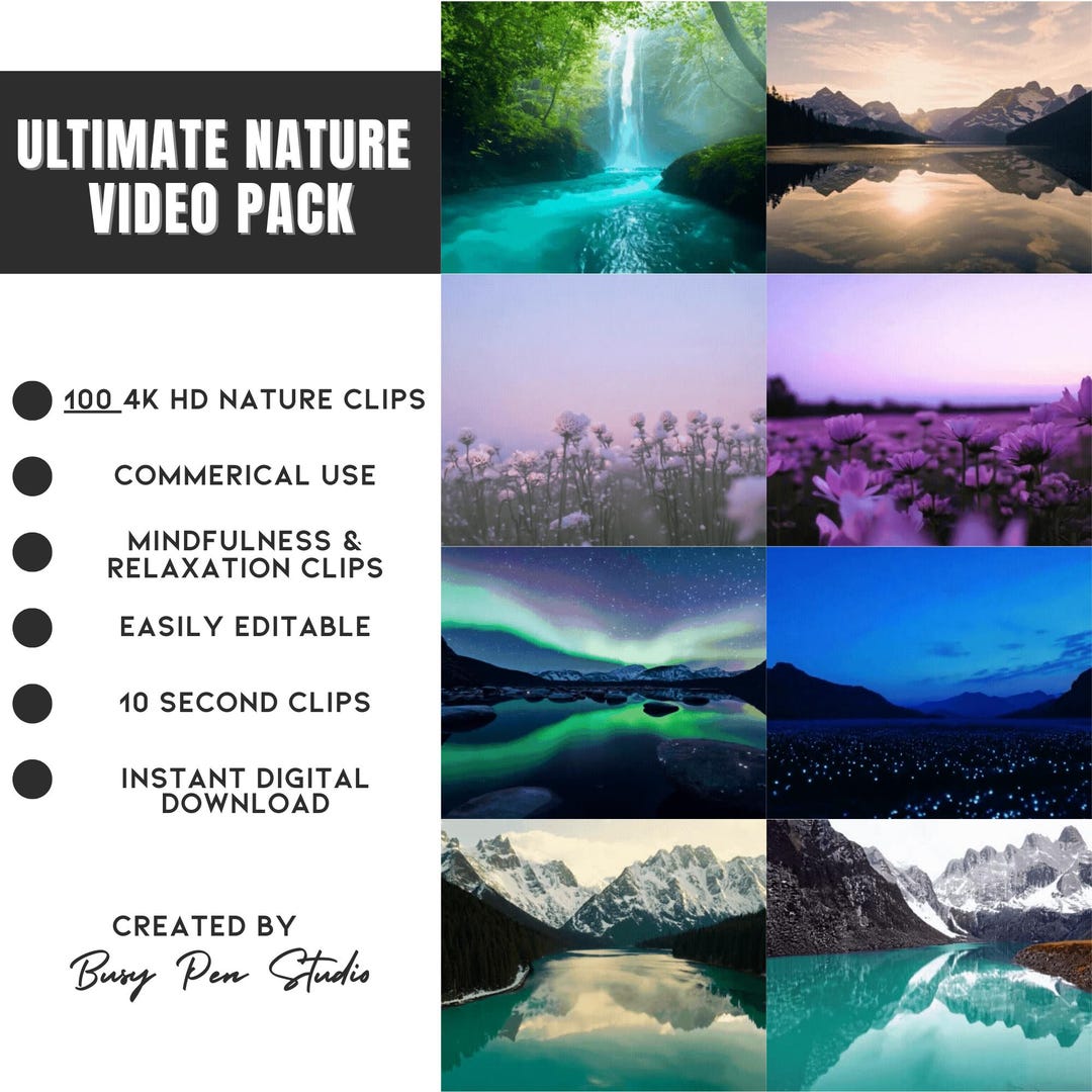 100 Ultimate Nature Video Loops | Commercial Use |4K HD Relaxing ...