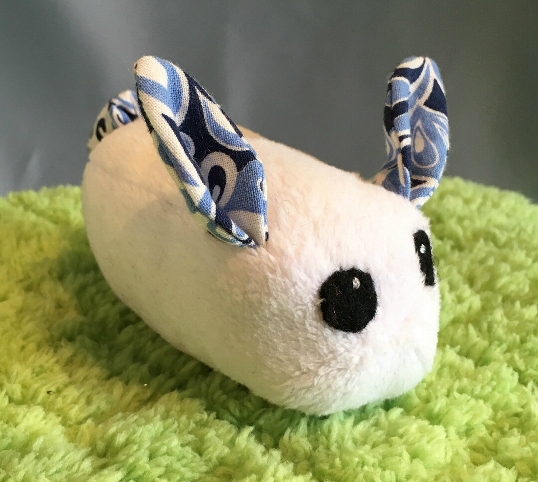 4" Long Blue and White Plush Toy Simple Bunny - Etsy