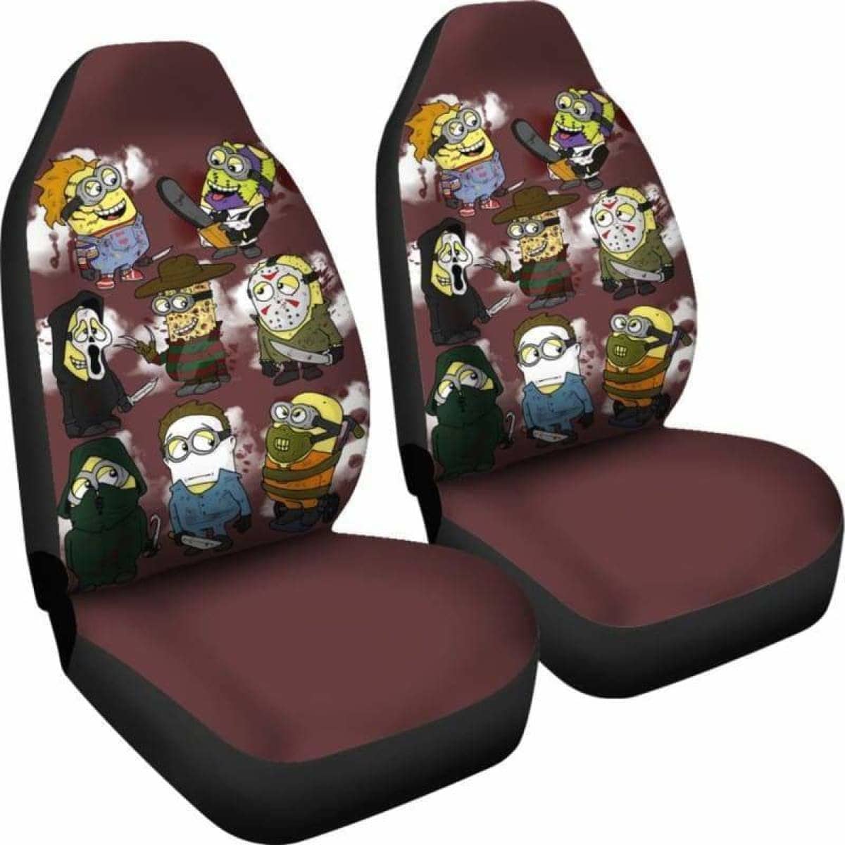 Minion Horror Car Seat Covers, Funny Car Accessories, Disney Car Seat ...