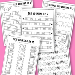 Skip Counting Worksheet Bundle PDF | First Grade Math Worksheet Packet ...