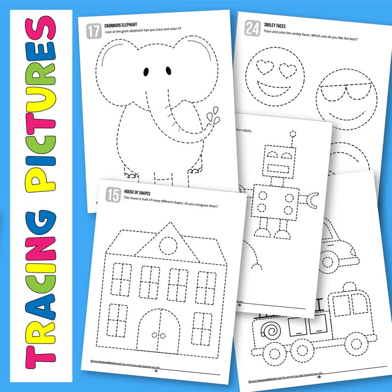 Preschool Tracing Worksheets | Tracing Pictures and Lines Activities ...