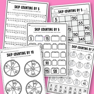 Skip Counting Worksheet Bundle PDF | First Grade Math Worksheet Packet ...