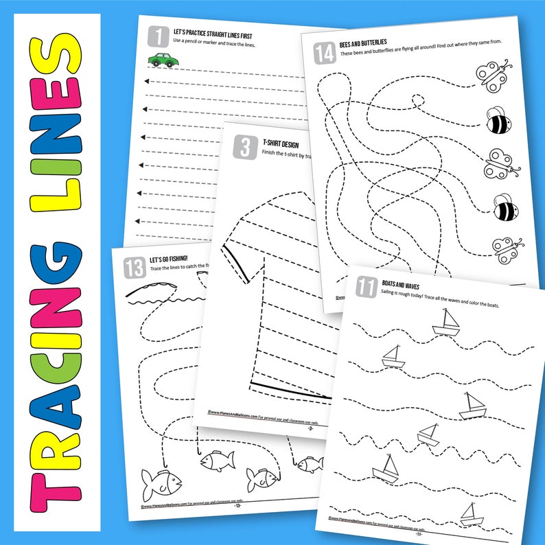 Preschool Tracing Worksheets | Tracing Pictures and Lines Activities ...