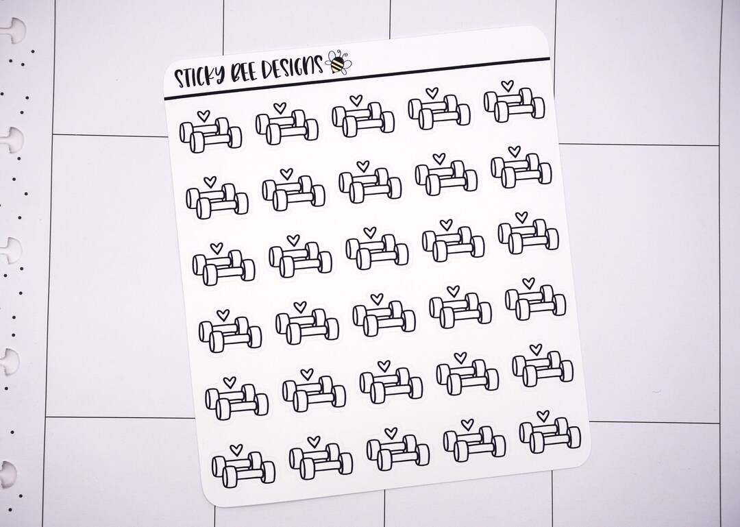 30 Dumbbell Icon Planner Stickers, Stickers for Planning, Minimalist ...