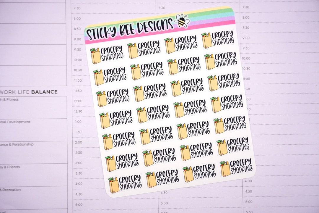 28 Grocery Shopping Planner Stickers, Stickers for Planning, Grocery ...