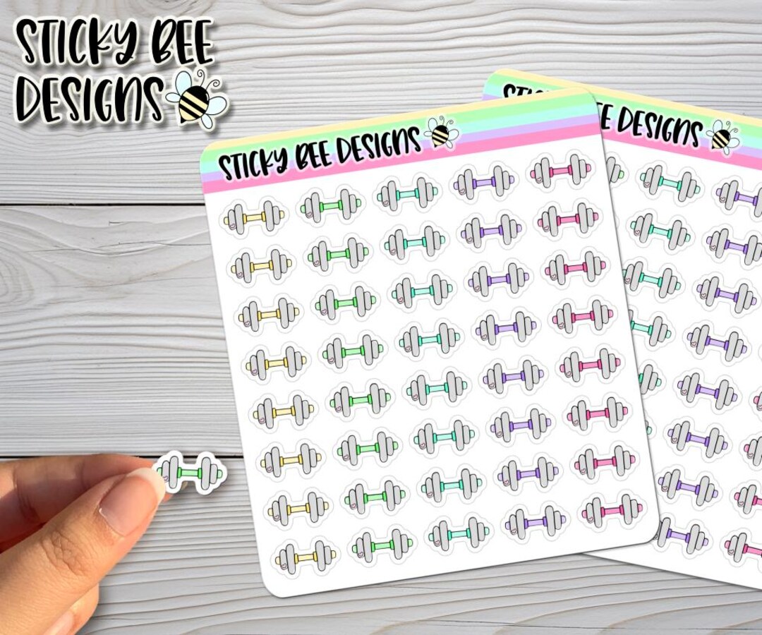 40 Dumbbell Icon Planner Stickers, Stickers for Planning, Rainbow ...