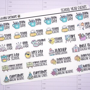 66 School Year Event Planner Stickers, School Stickers, Back to School ...