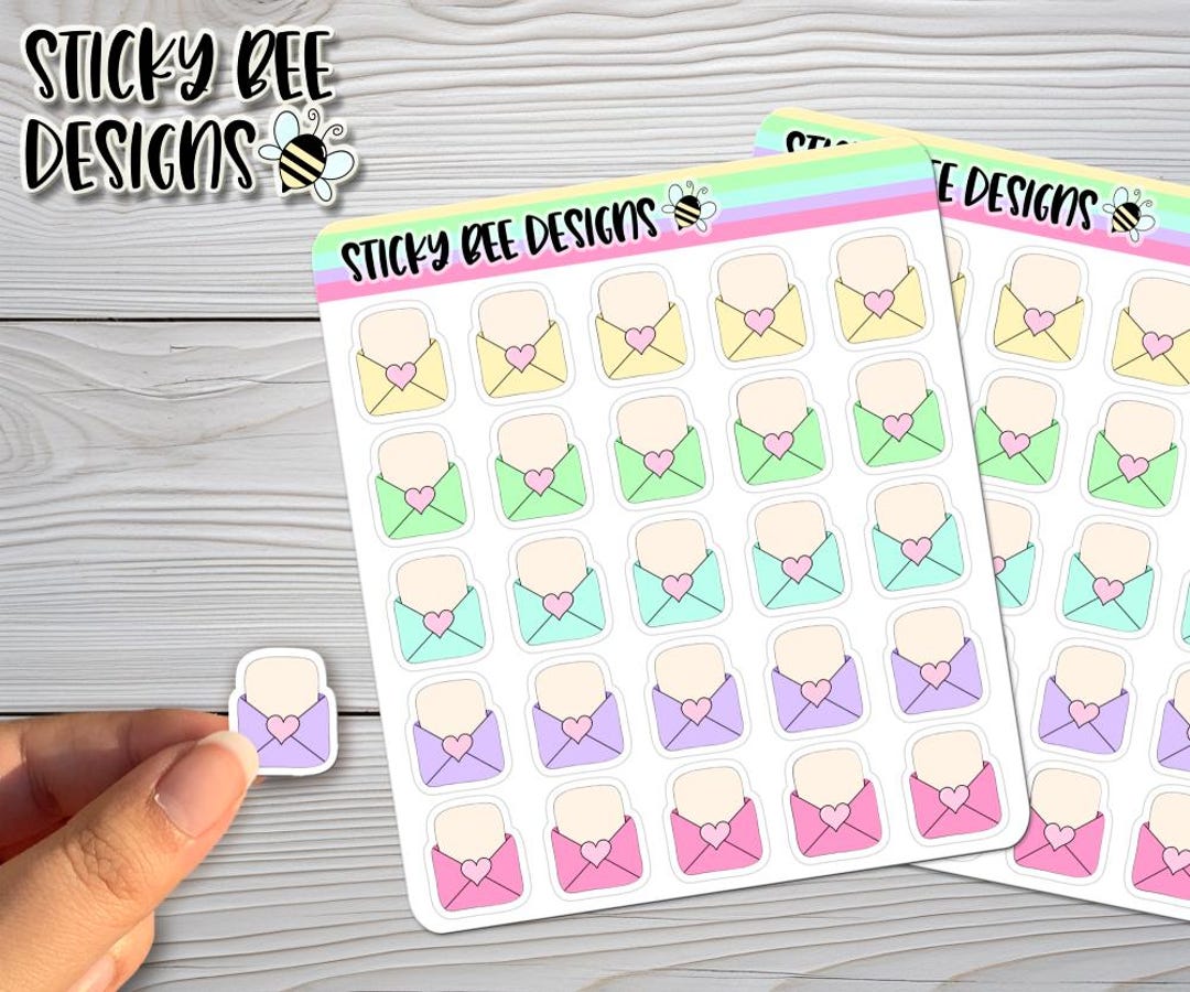 25 Mail Letter Icon Planner Stickers, Stickers for Planning, Rainbow ...