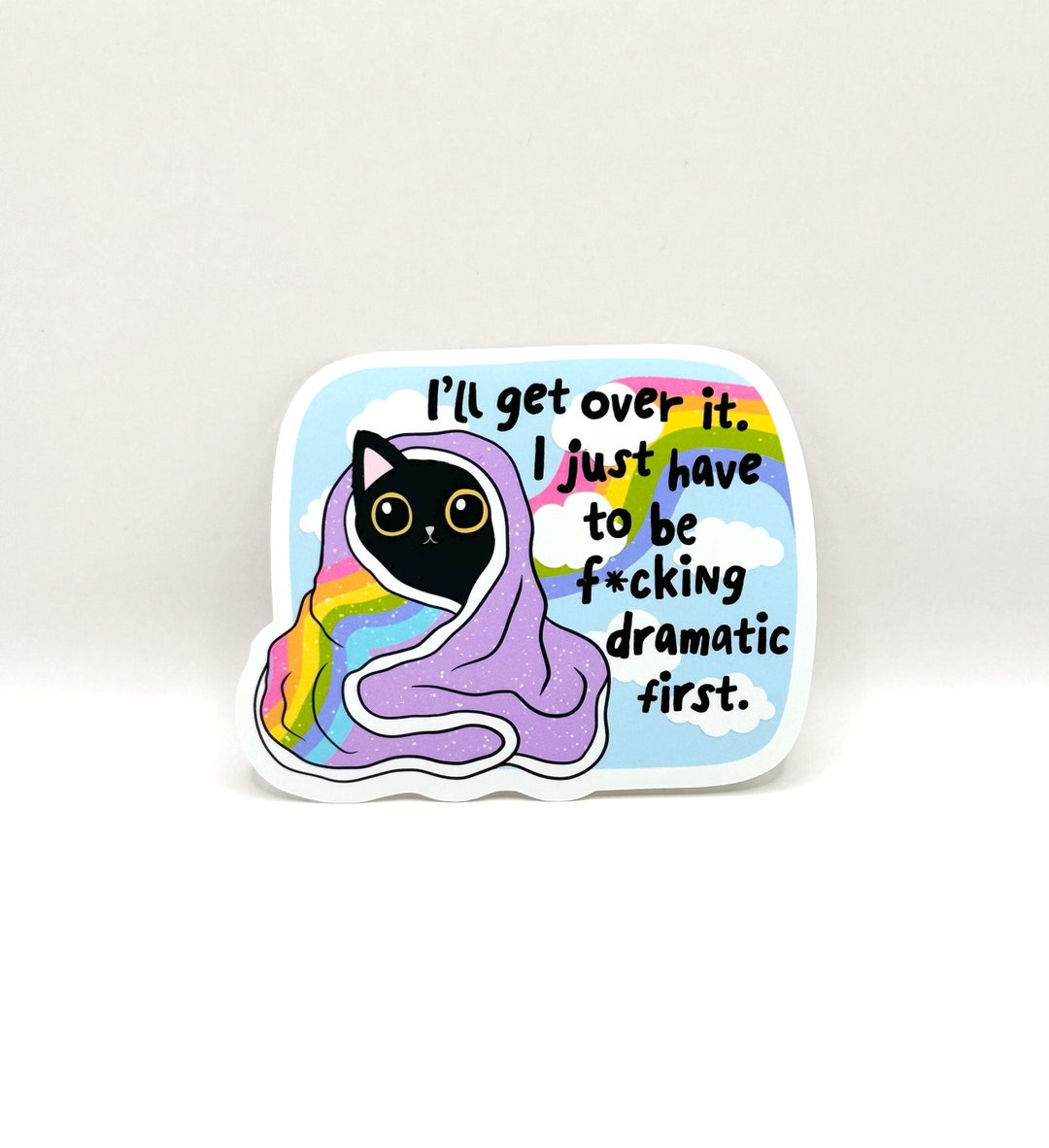 Dramatic Cat Vinyl Sticker, Funny Stickers, Die Cut Stickers, Kindle ...